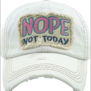 Accessories | Nope Not Today Distressed Hat | Poshmark